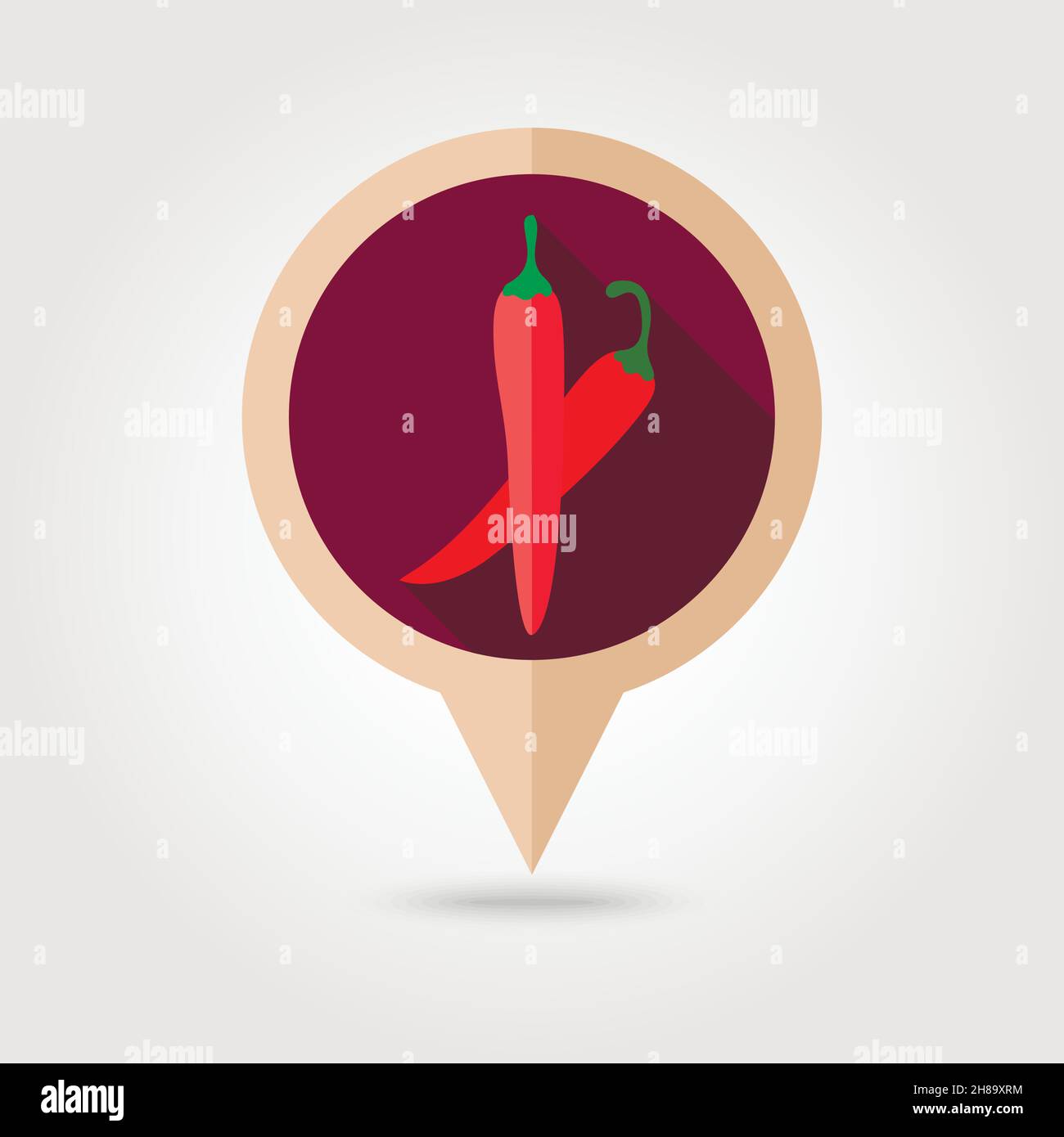 Chilli pepper flat vector pin map icon. Map pointer. Map markers ...