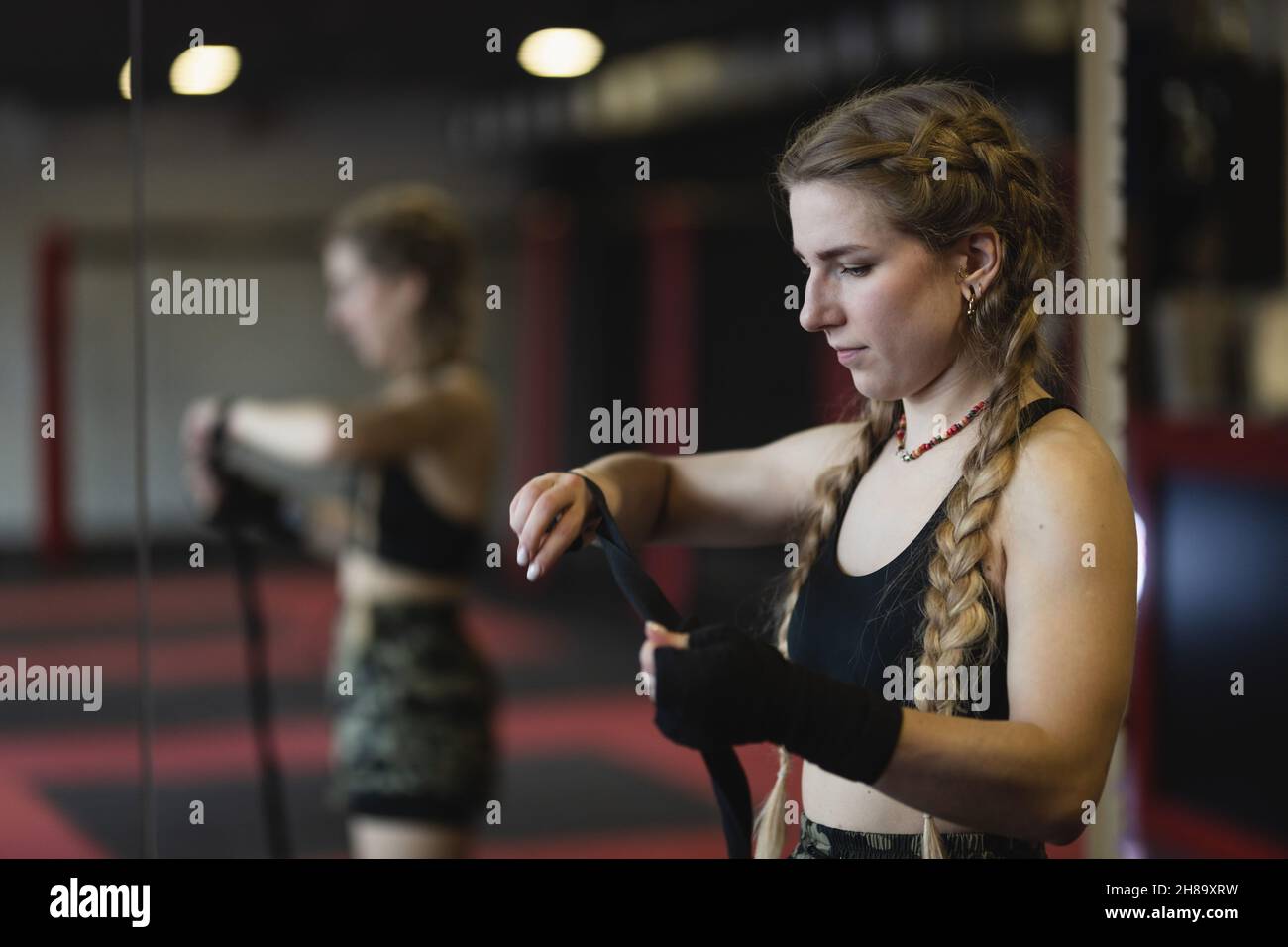 Female boxer hands white bandage hi-res stock photography and images ...