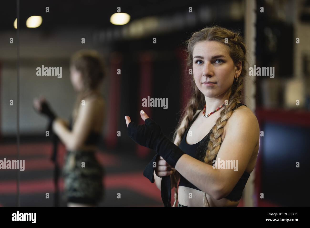 Female boxer hands white bandage hi-res stock photography and images ...