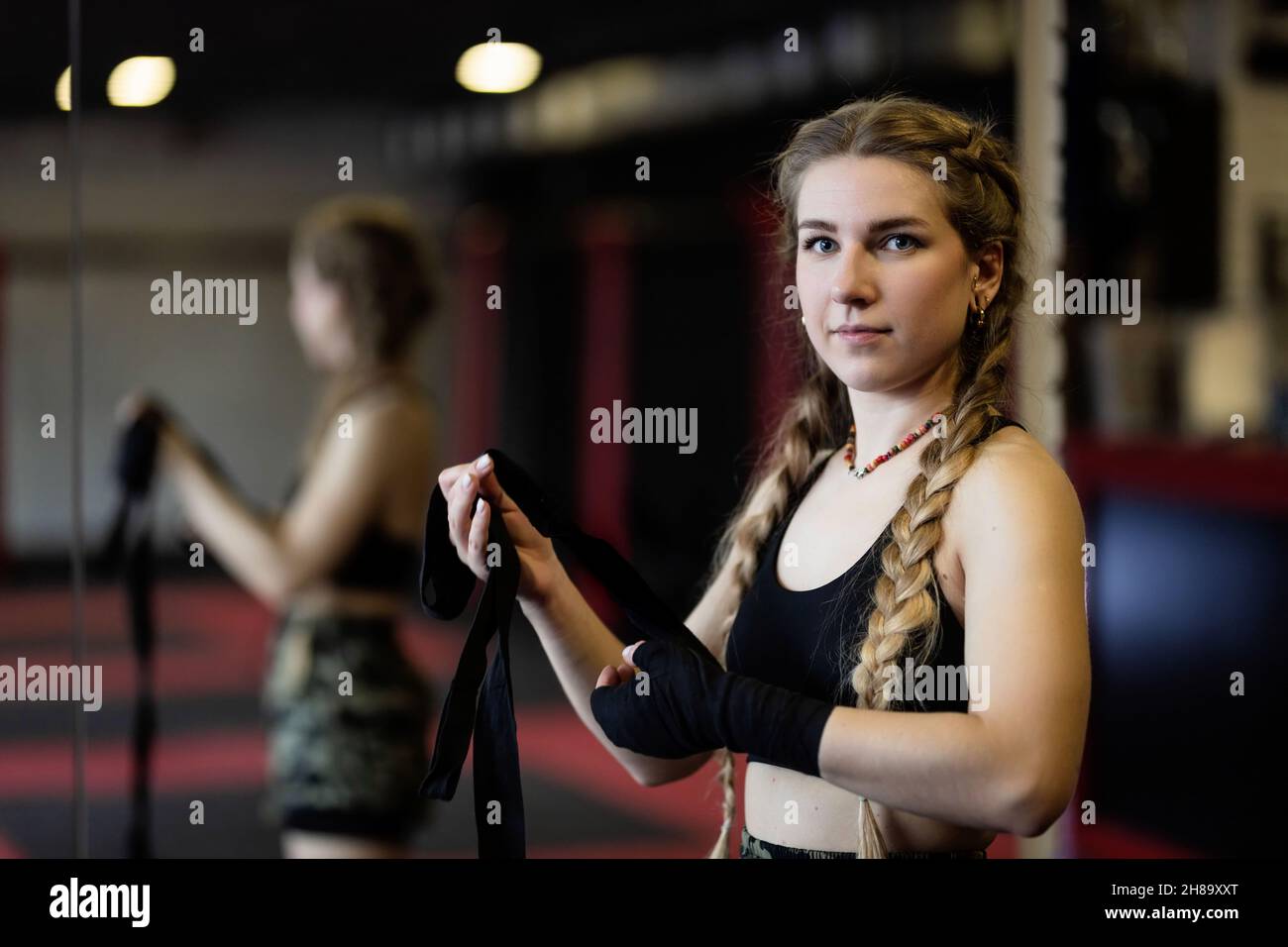 Female boxer hands white bandage hi-res stock photography and images ...