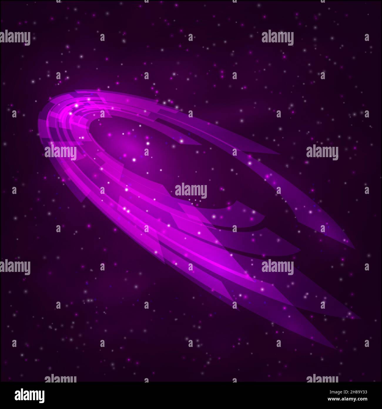 Space glowing stars cosmic background. Purple futuristic abstract ...