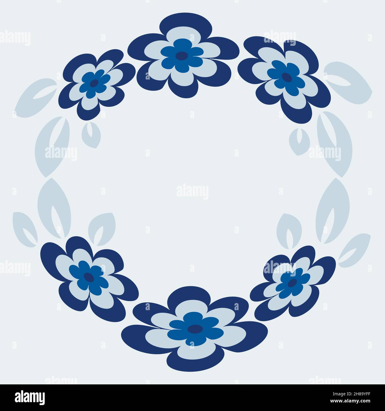 Illustration - Round frame or wreath on a square background - stylized ...