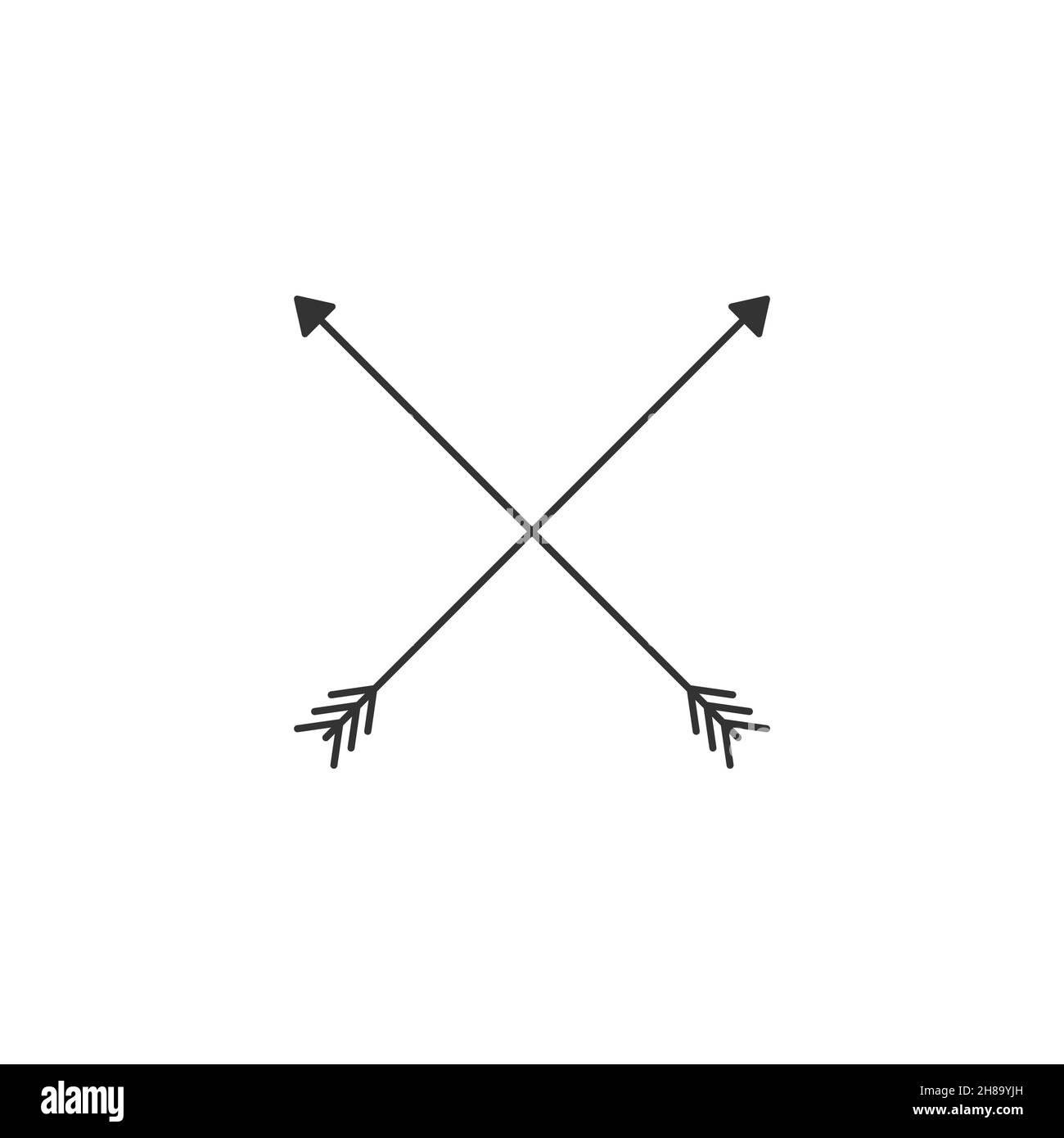 Two crossed bow arrows. Stock vector illustration isolated Stock Vector ...