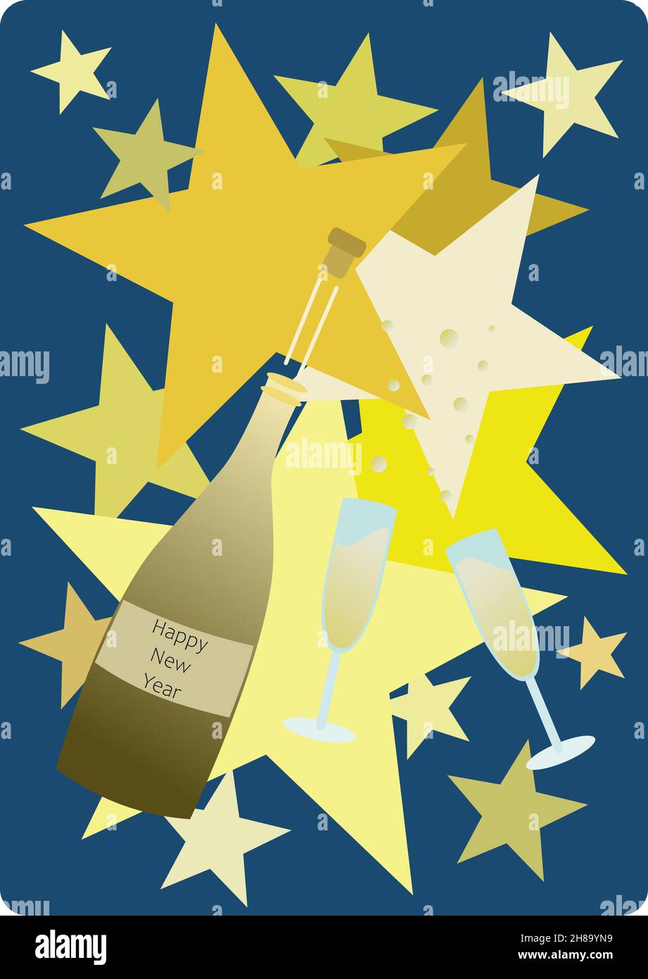 New Year celebration illustration with toast Stock Photo - Alamy