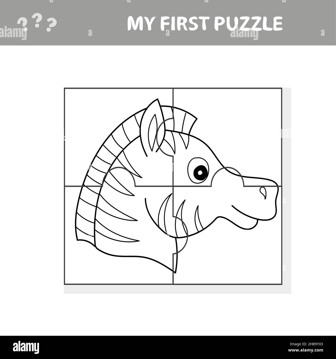 Cartoon Illustration of Education Puzzle Game for Preschool Children ...