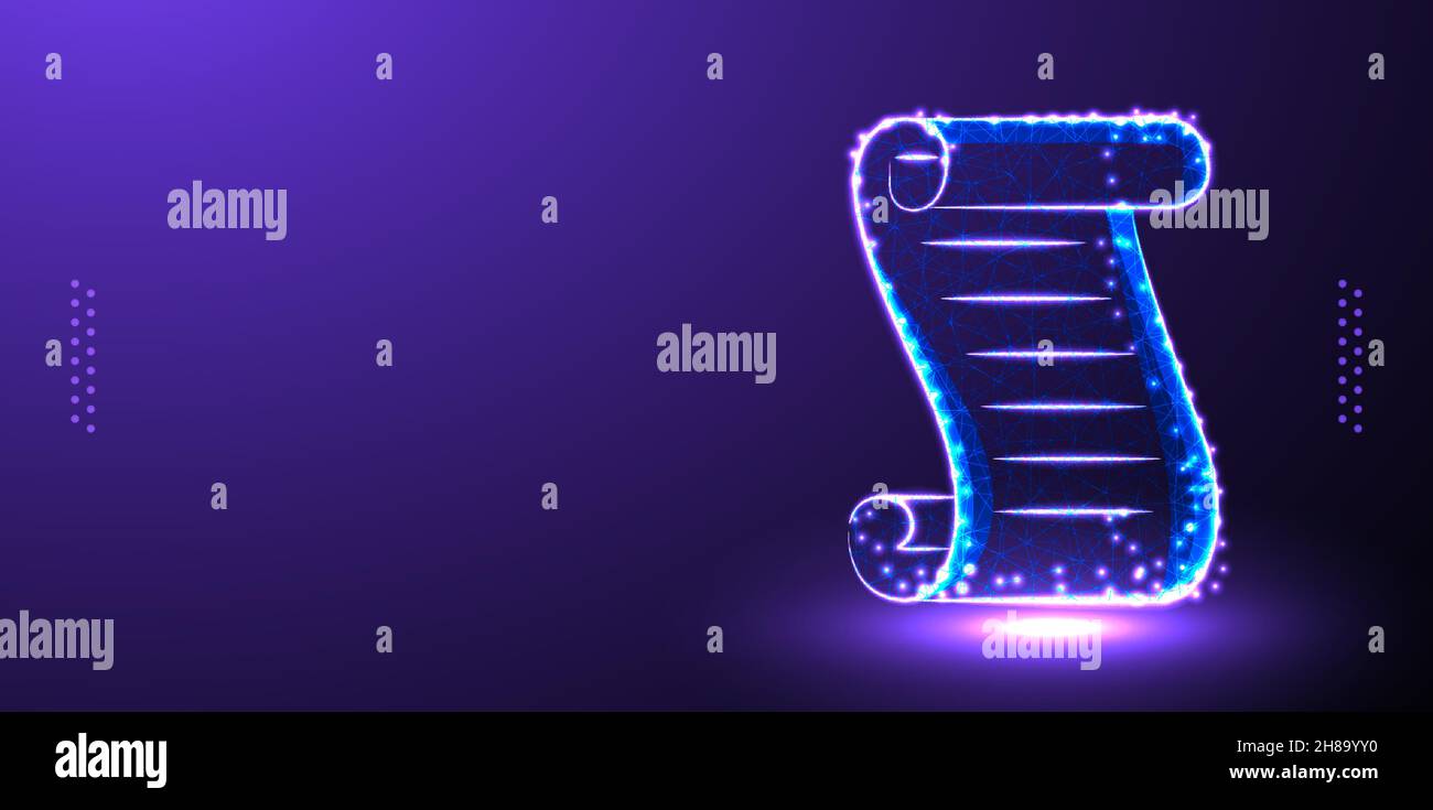 paper roll message low poly wireframe vector illustration Stock Vector ...