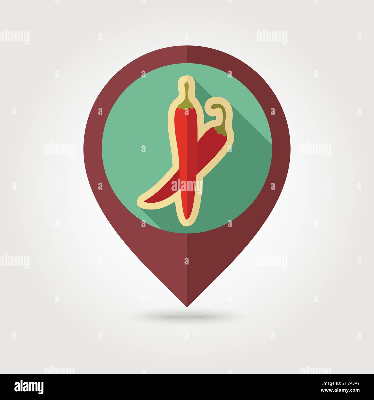 Chilli pepper flat vector pin map icon. Map pointer. Map markers ...