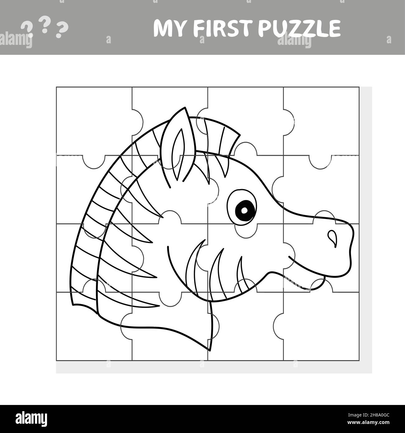 Cartoon Illustration of Education Puzzle Game for Preschool Children ...