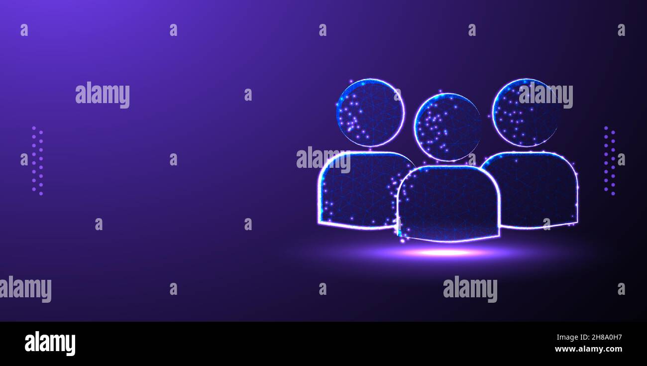 people, team, teamwork, business low poly wireframe, polygonal design ...