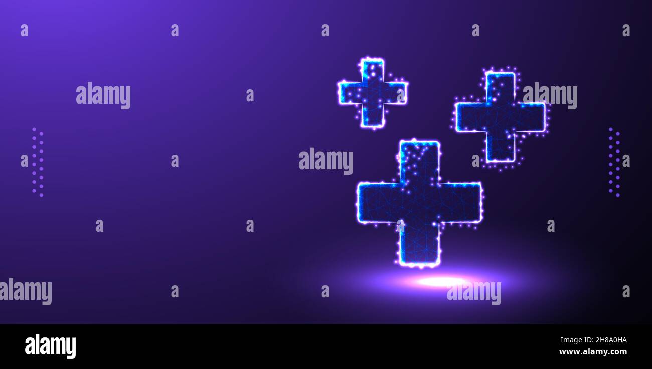 cross, medical low poly wireframe, polygonal design vector illustration ...