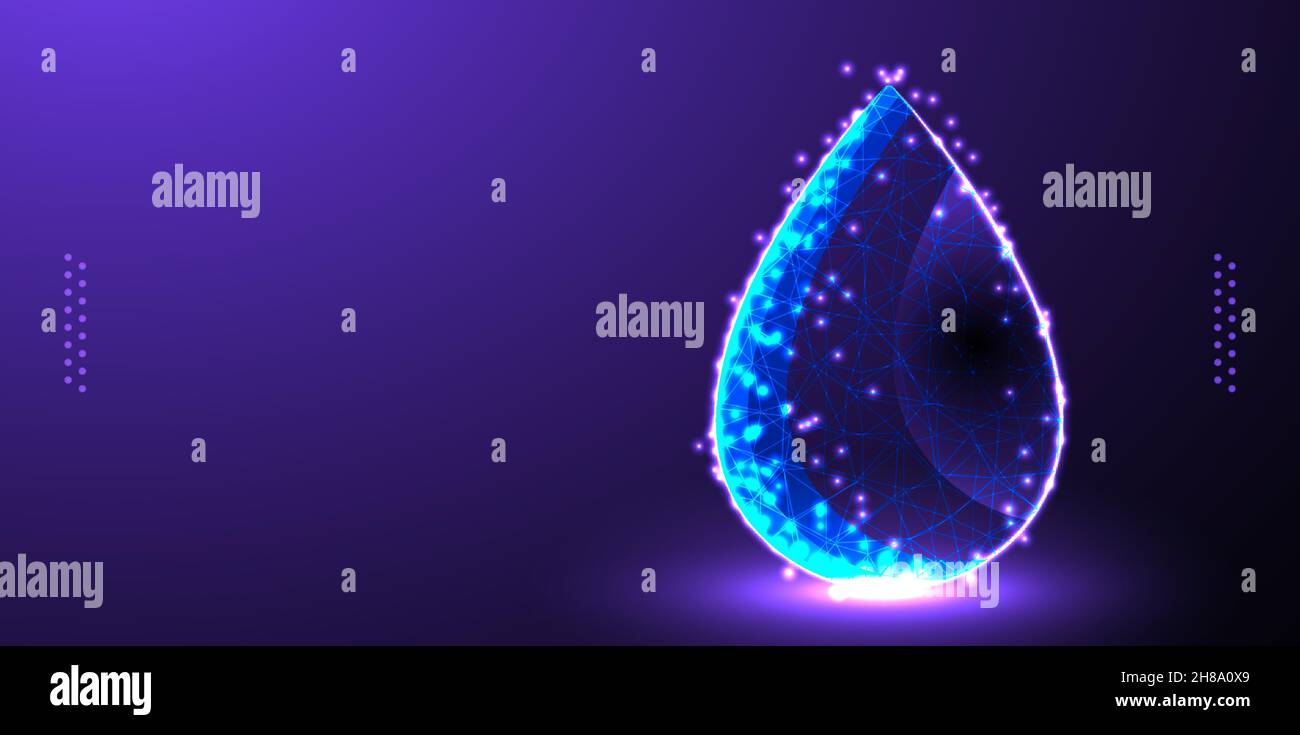 water drop low poly wireframe mesh Stock Vector Image & Art - Alamy