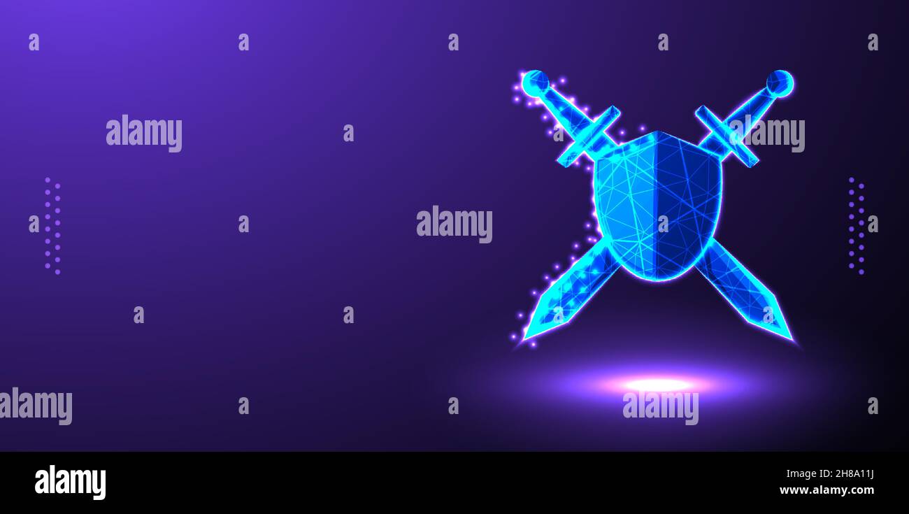 sword shield low poly wireframe Stock Vector Image & Art - Alamy