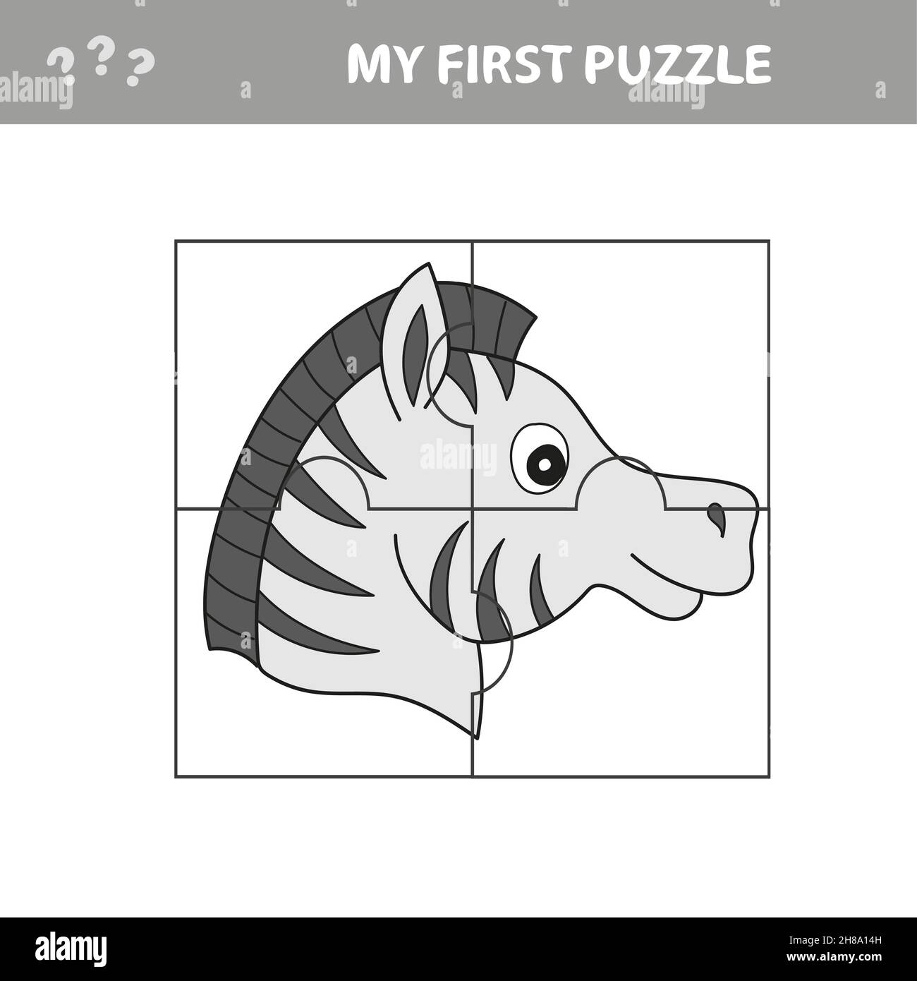 Cartoon Illustration of Education Puzzle Game for Preschool Children ...