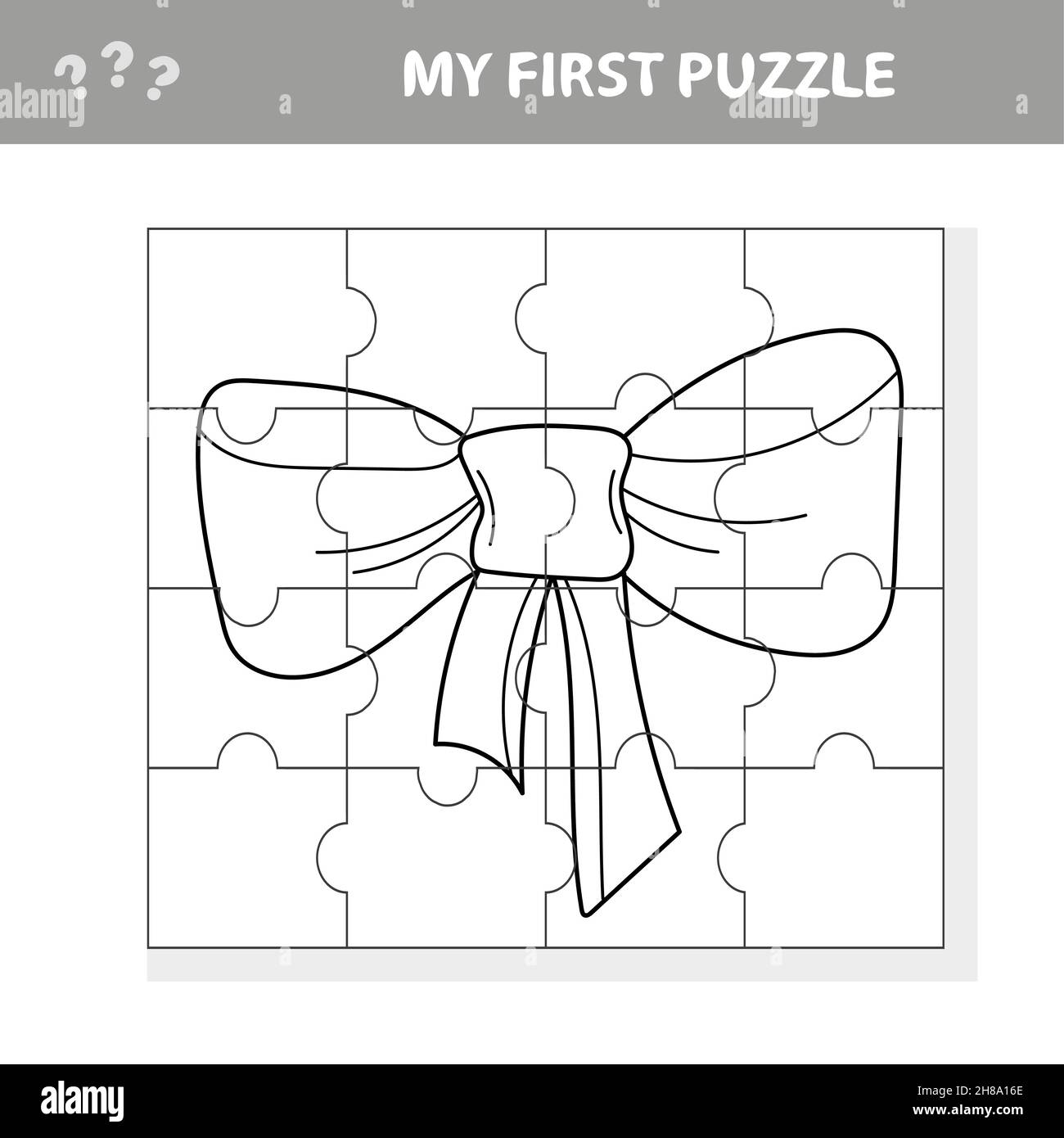 Education paper game for children, Bow. My first puzzle - game for kids ...