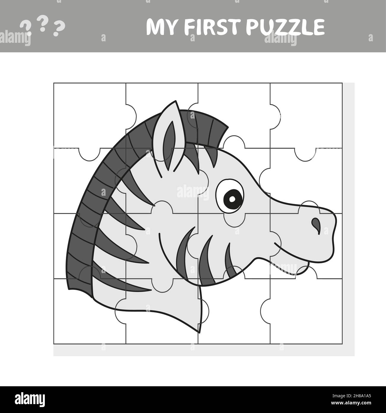 Cartoon Illustration of Education Puzzle Game for Preschool Children ...