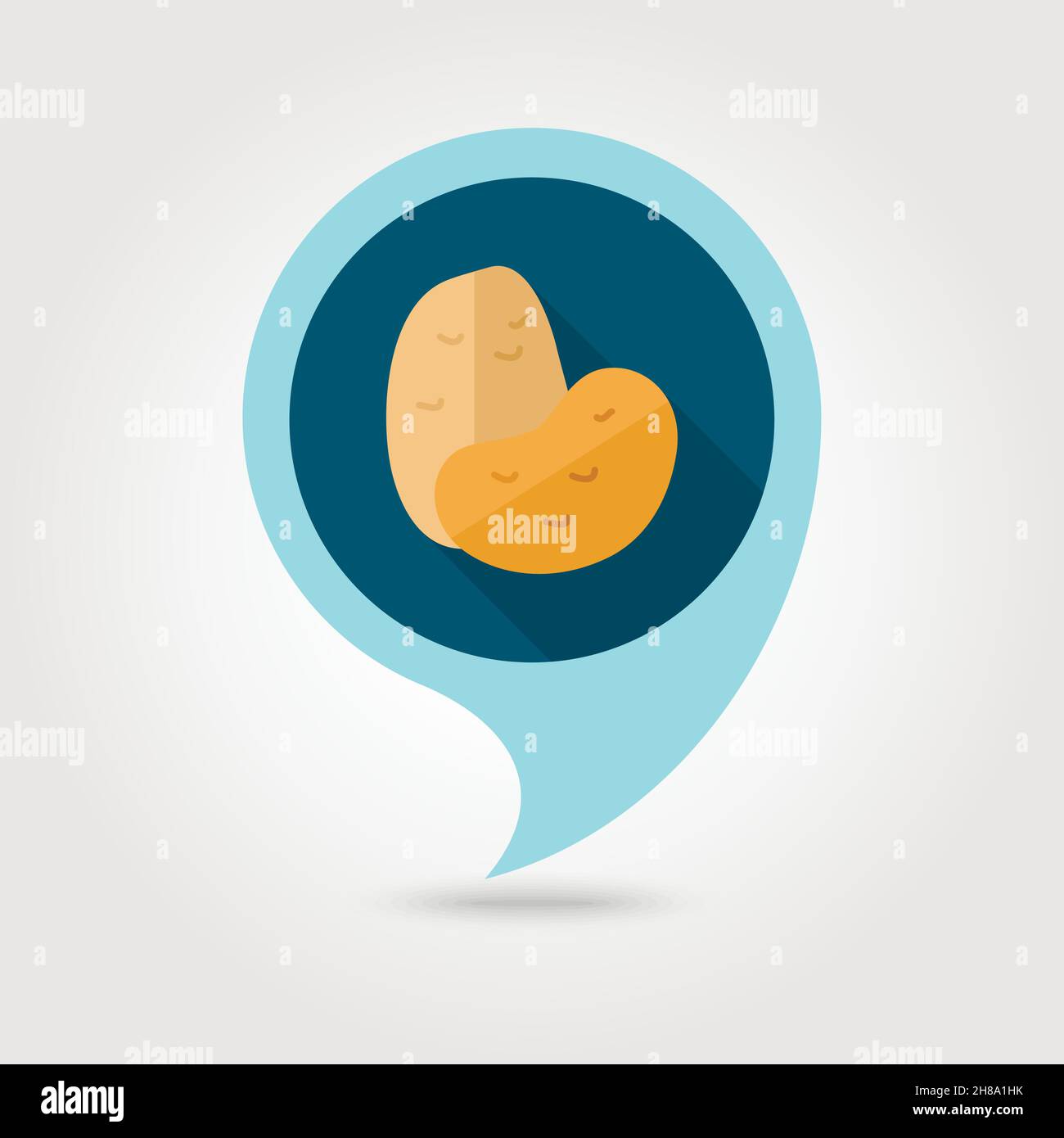 Potato flat vector pin map icon. Map pointer. Map markers. Vegetable ...