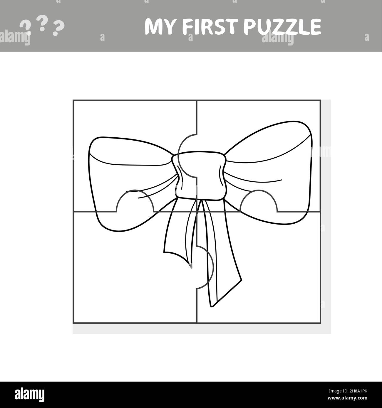 Education paper game for children, Bow. My first puzzle - game for kids ...