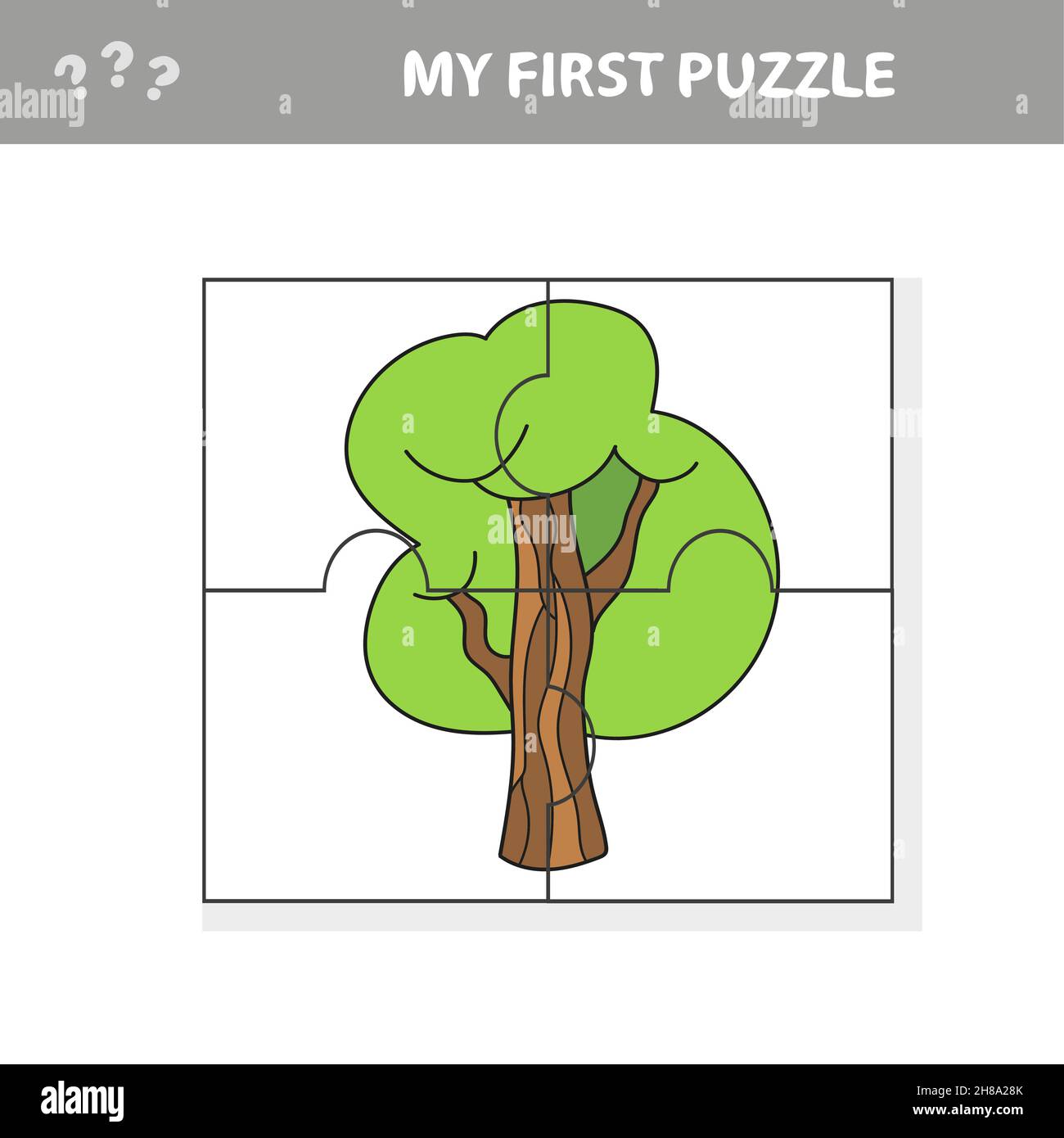 Puzzle Tree Design - Puzzle Tree Illustration for kids. My first puzzle ...