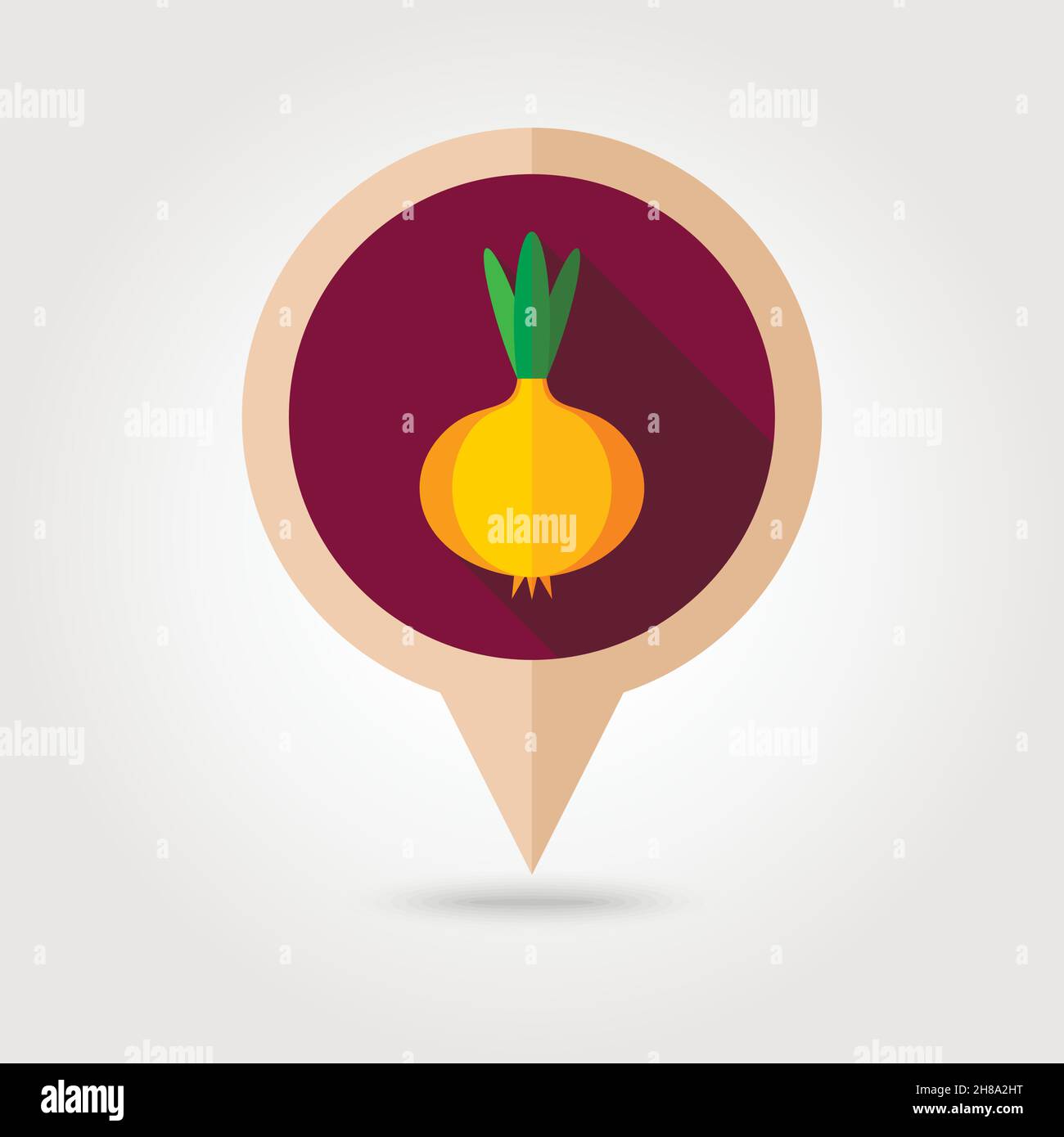 Onion flat vector pin map icon. Map pointer. Map markers. Vegetable ...