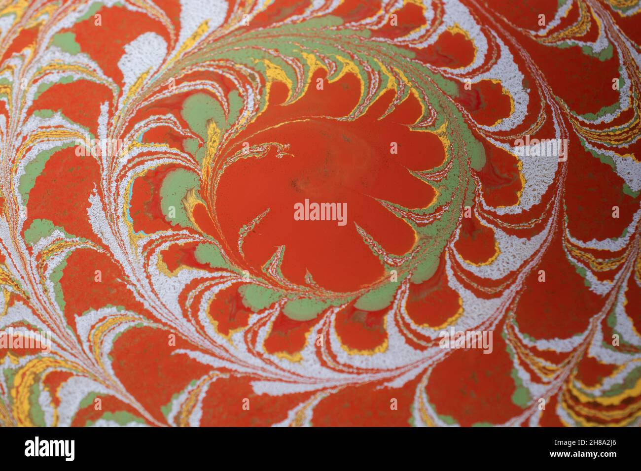 Beautiful abstract art of Ebru marbling painting techniques on water ...