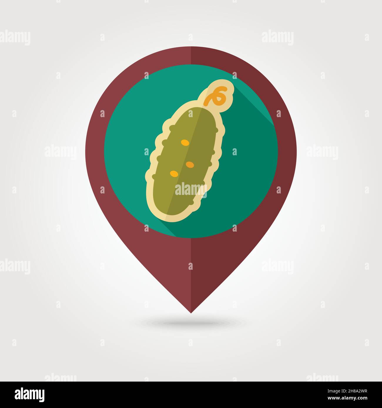 Cucumber flat vector pin map icon. Map pointer. Map markers. Vegetable ...