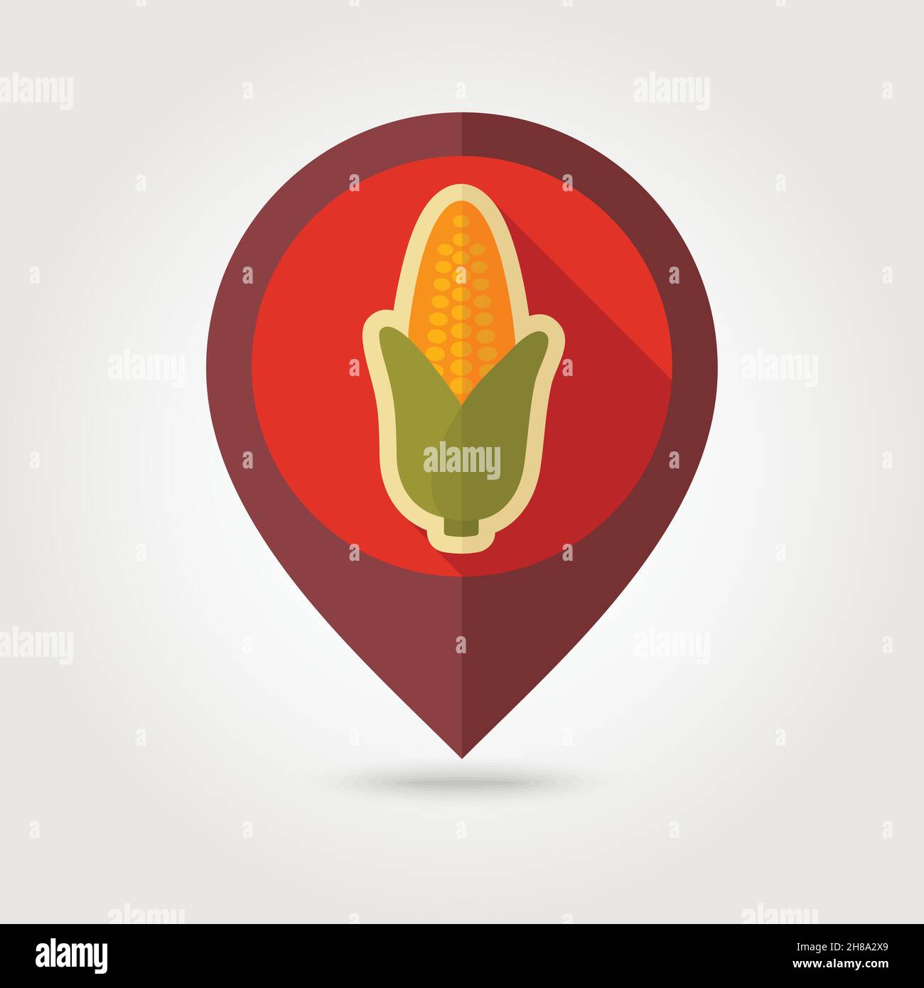 Corn flat vector pin map icon. Map pointer. Map markers. Vegetable ...