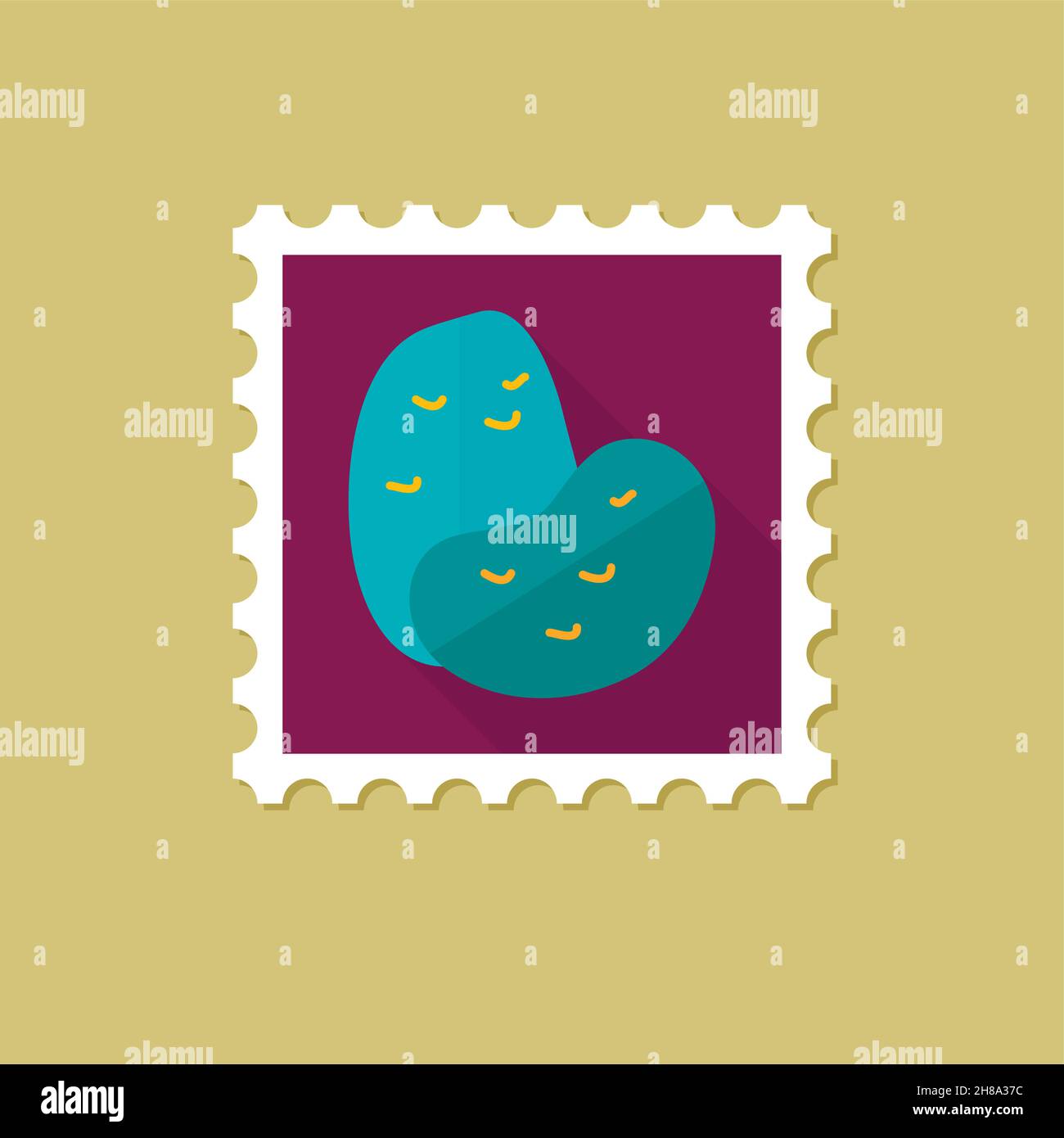 Potato flat stamp with long shadow, eps 10 Stock Vector Image & Art - Alamy
