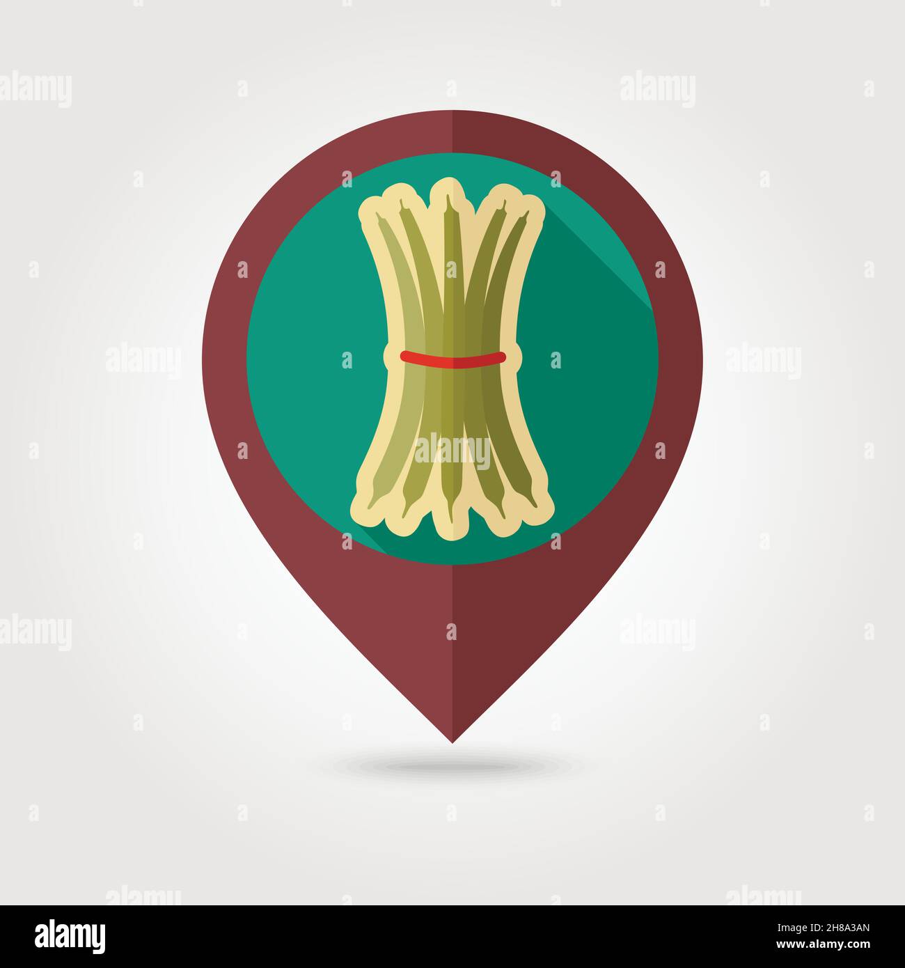 Green bean flat vector pin map icon. Map pointer. Map markers ...