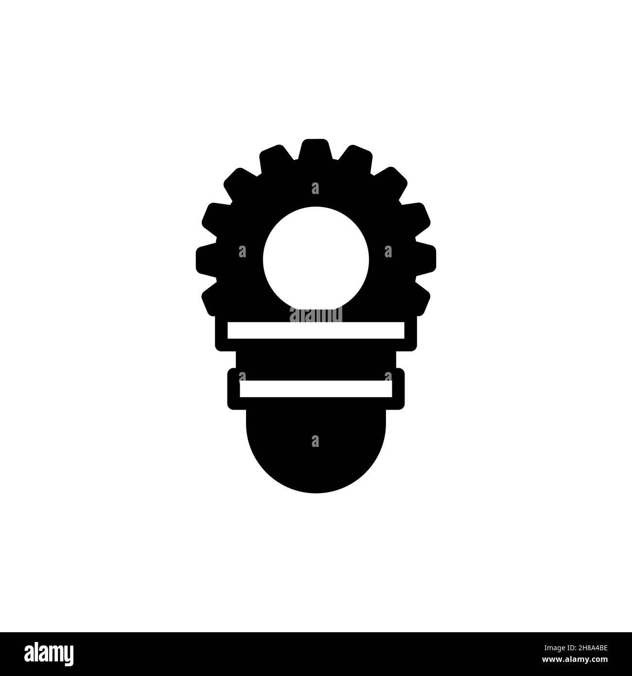 gear bulb idea flat icon vector illustration Stock Vector Image & Art ...