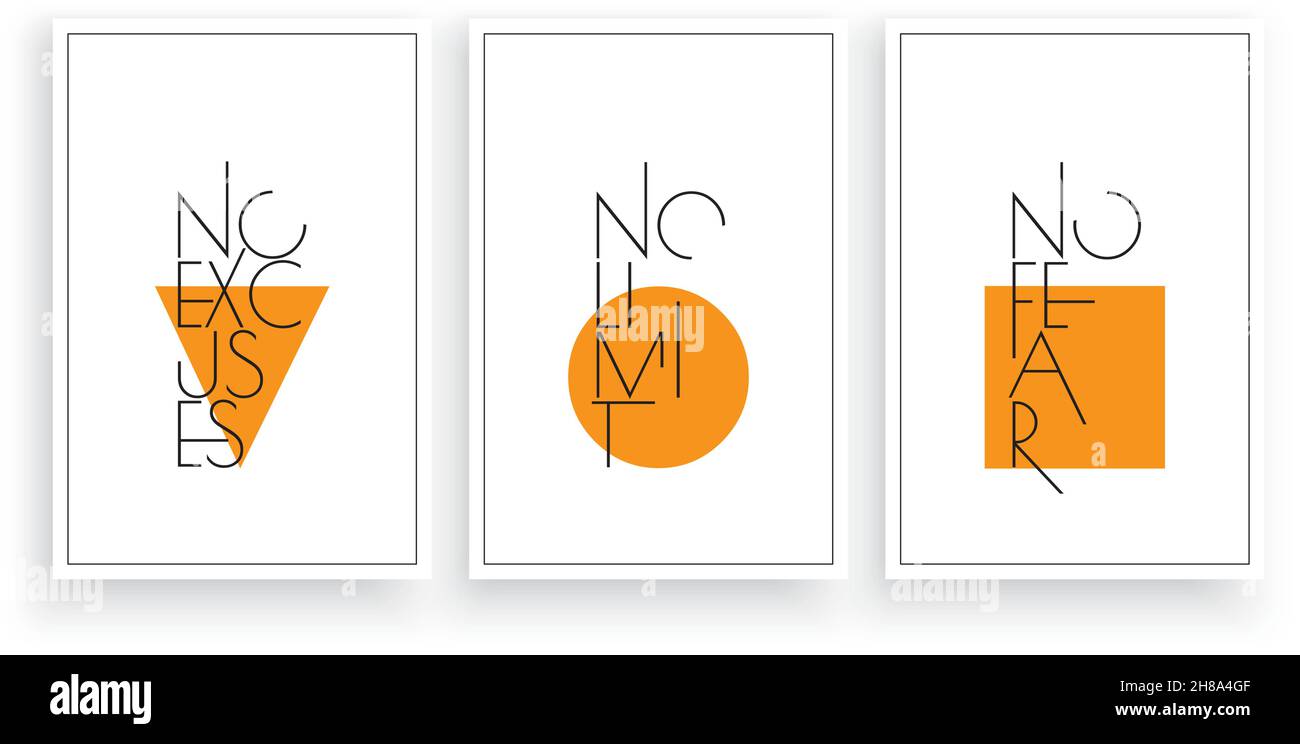 No excuses, no limit, no fear, vector. Motivational inspirational ...