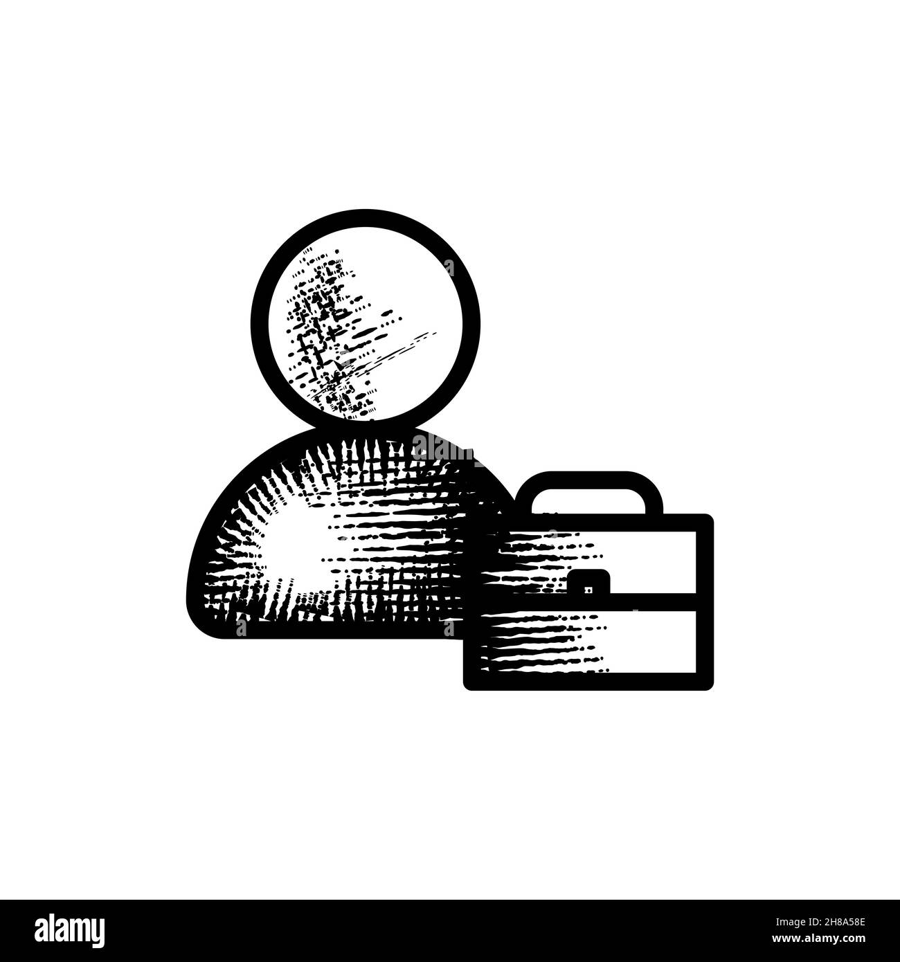 man and brief case hand drawn icon vector illustration Stock Vector ...