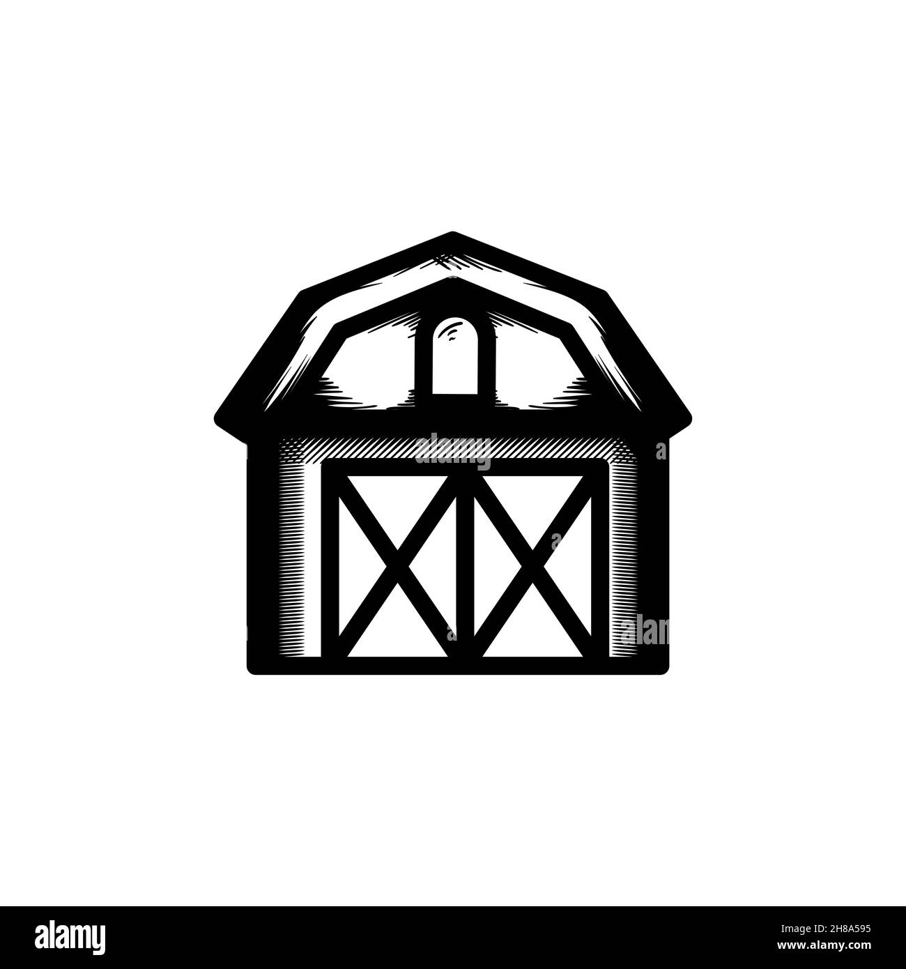 barn, farm, granary hand drawn icon vector illustration Stock Vector ...