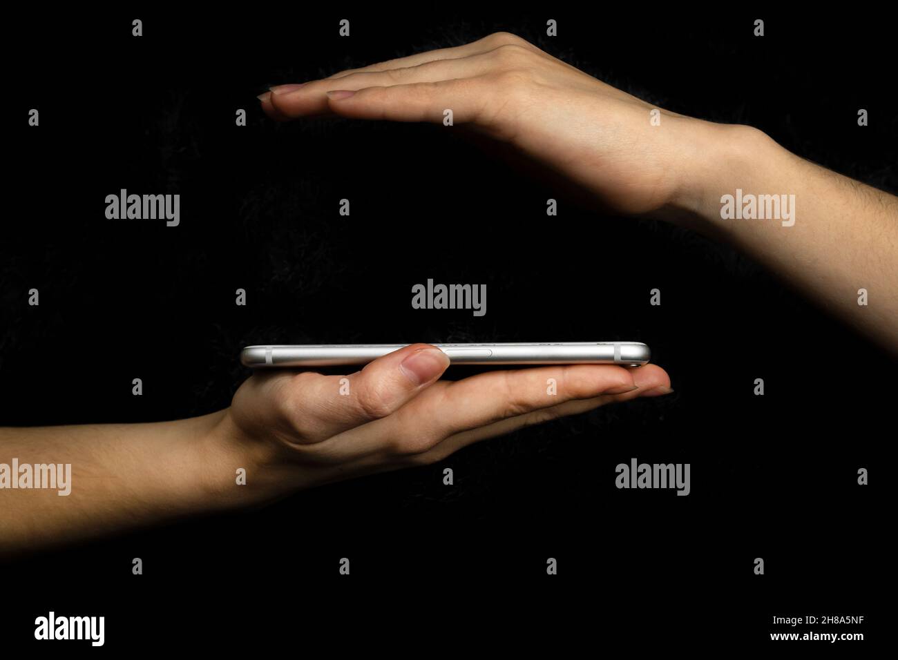 High tech, mobile phone with presenting area, demonstration template ...