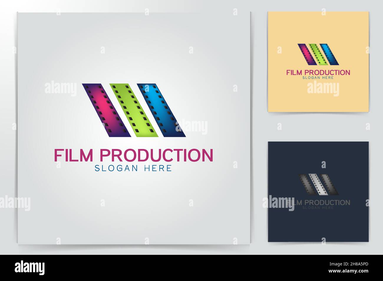 film strip, film roll, cinema production logo Designs Inspiration ...
