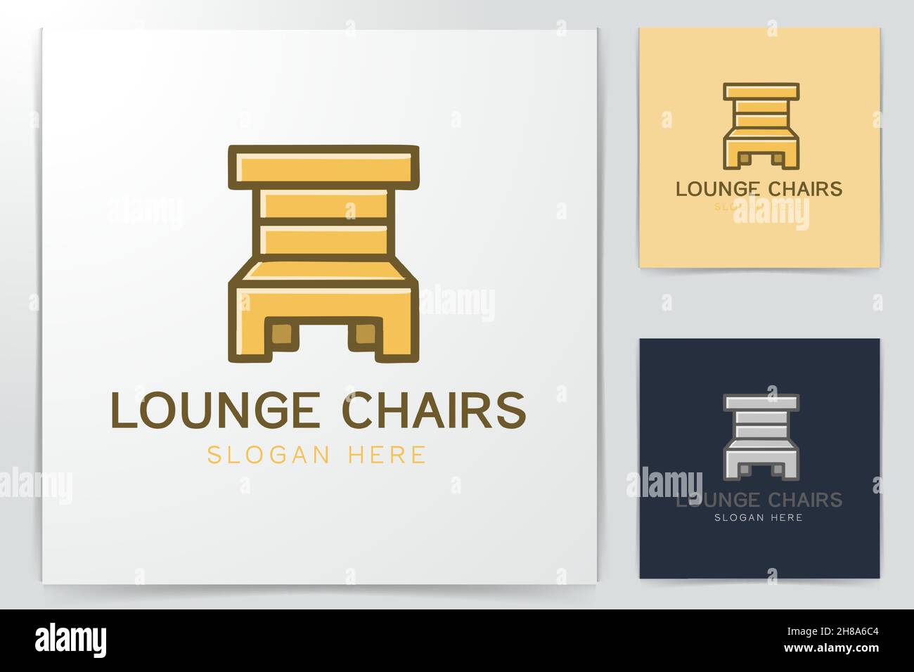 wooden chairs minimalist logo design inspiration Stock Vector Image ...