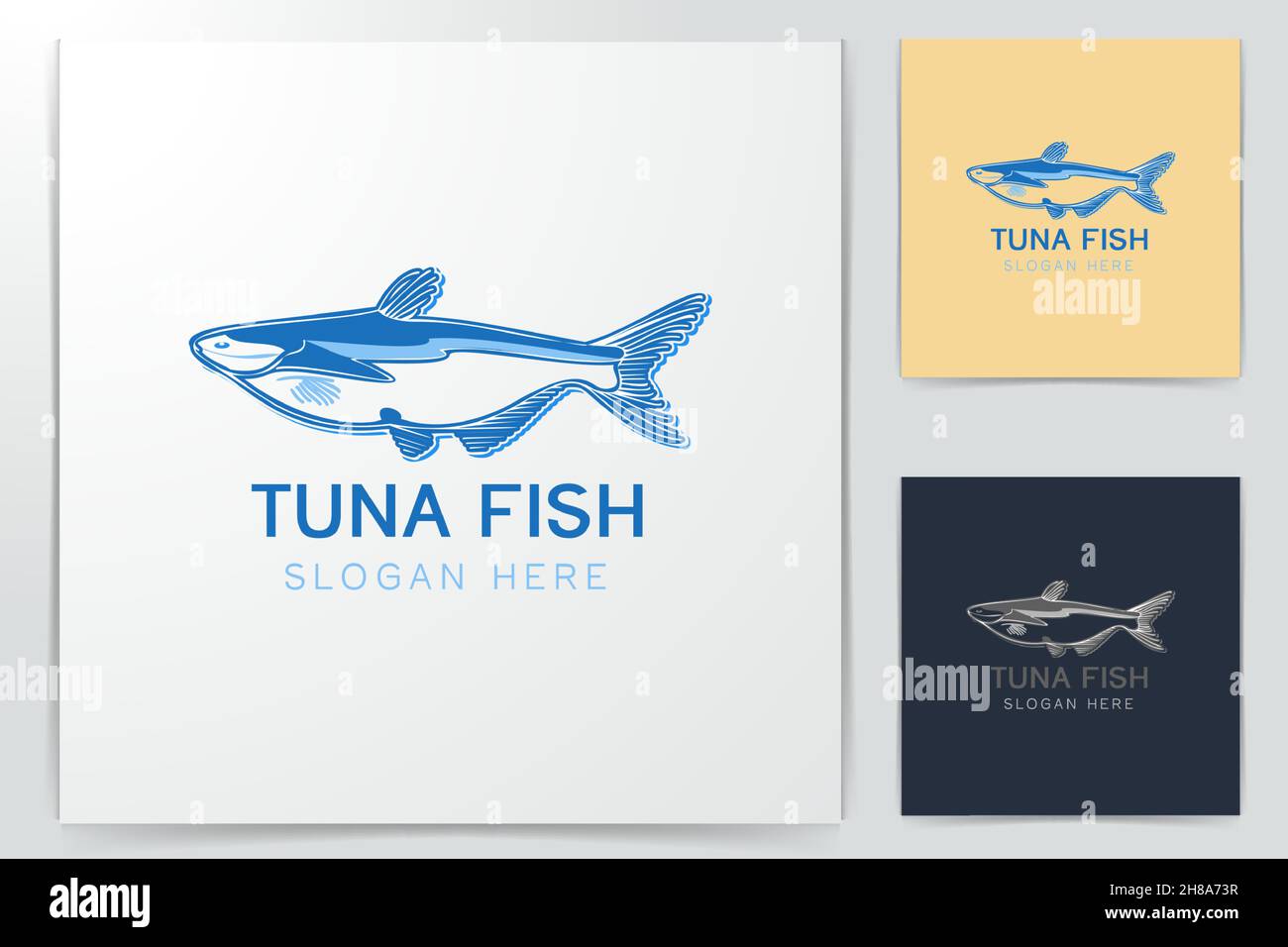 Fish Logo design inspiration Isolated On white Backgrounds Stock Vector ...