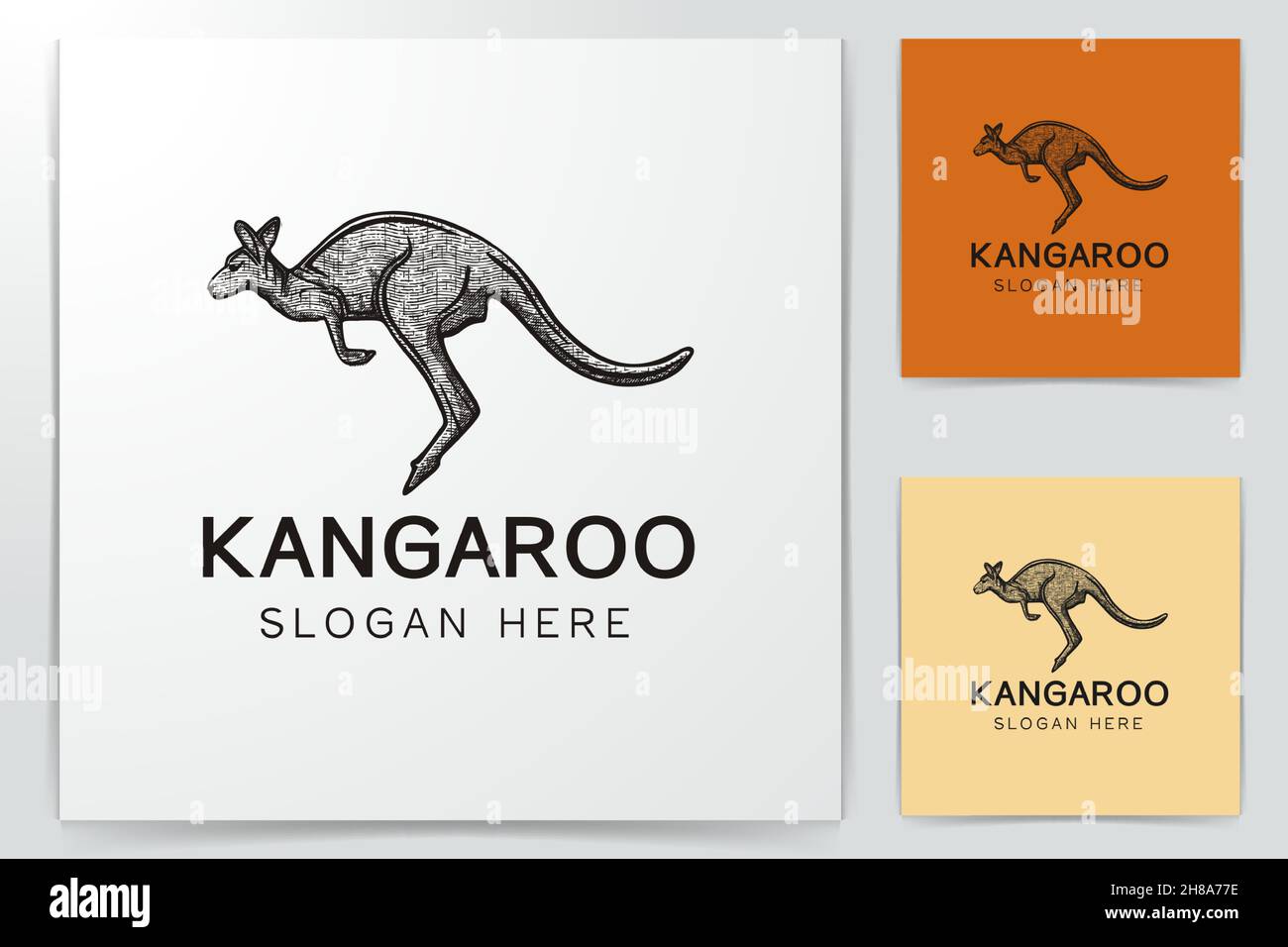 kangaroo logo hand drawn Stock Vector Image & Art - Alamy