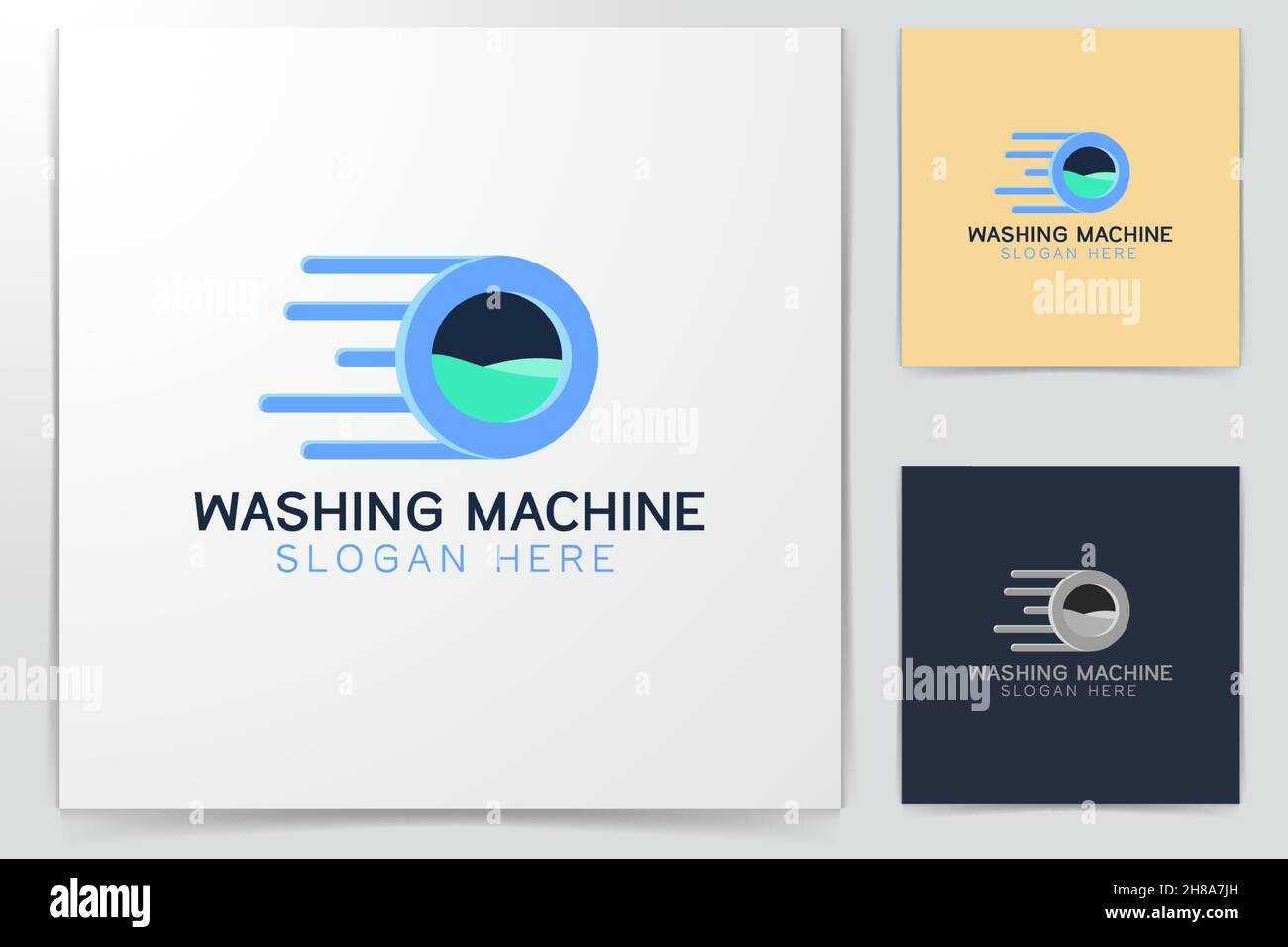 washing machine, laundry fast delivery Logo Inspiration isolated on ...