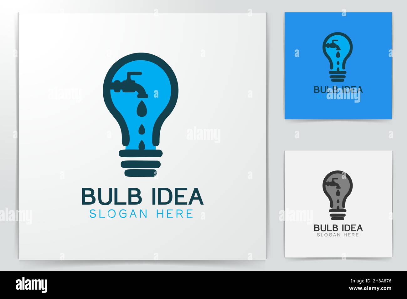 bulb, water drop, plumbing logo Designs Inspiration Isolated on White ...