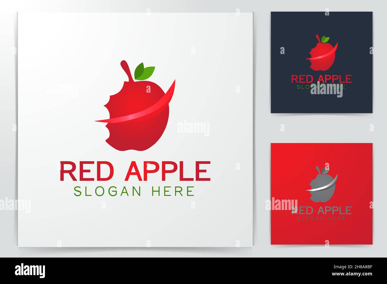red apple logo Designs Inspiration Isolated on White Background Stock ...