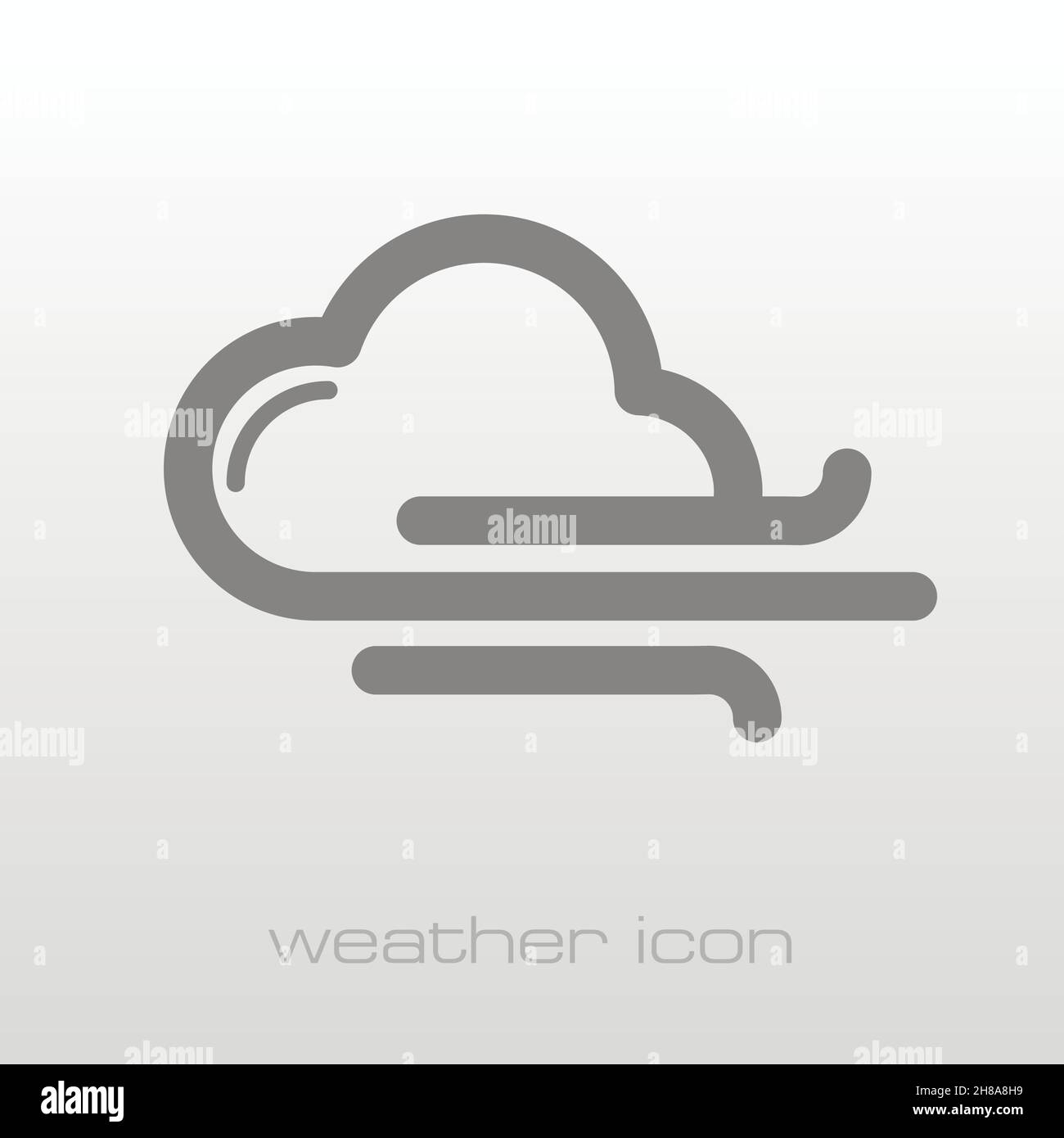 Cloud blows Wind outline icon. Meteorology. Weather. Vector ...
