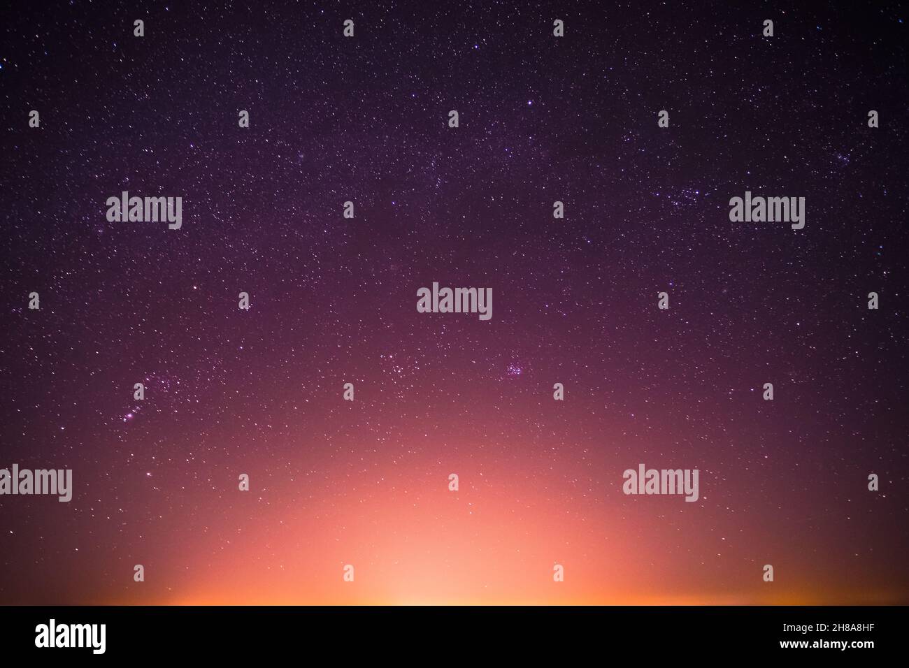 Real Night Sky Stars Background With Natural Colourful Gradient. Sunset ...