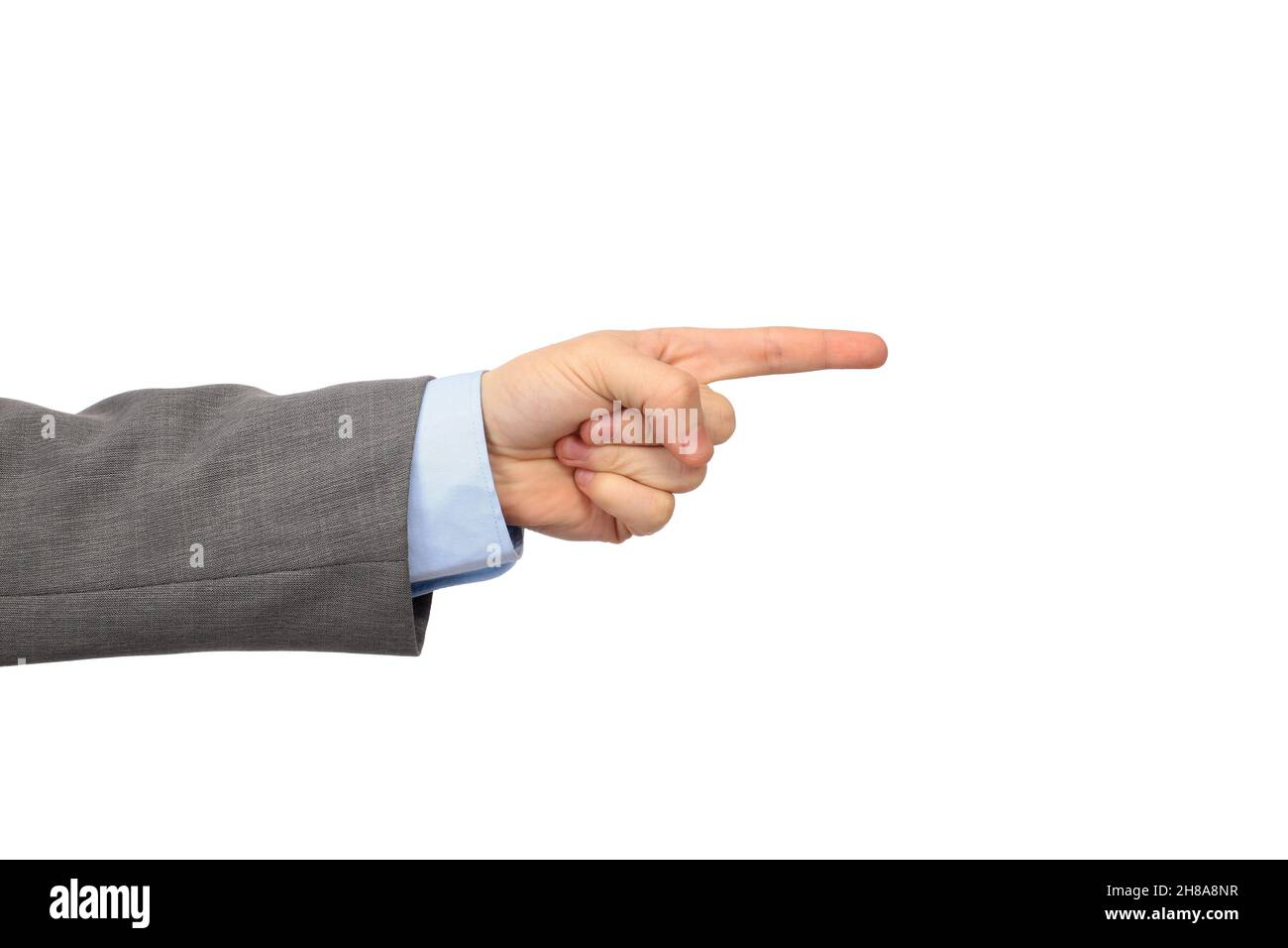 The man's hand shows a symbol Stock Photo - Alamy