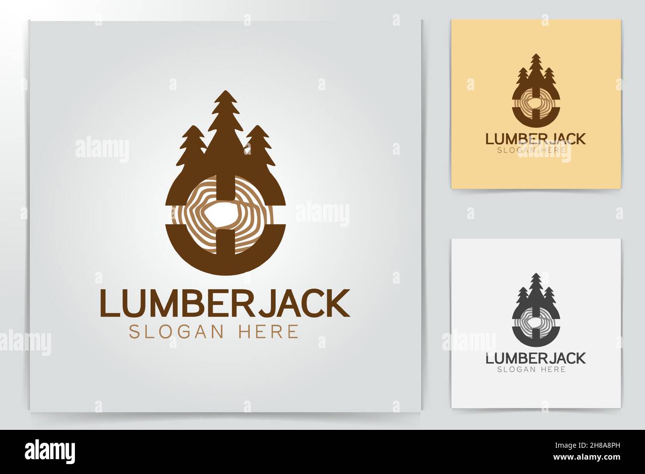 wood cutter logo Designs Inspiration Isolated on White Background Stock ...