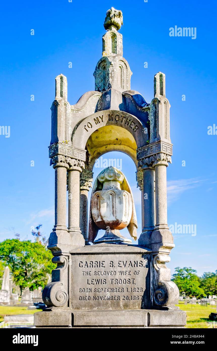 A headstone is pictured in detail at Magnolia Cemetery, Nov. 26, 2021 ...