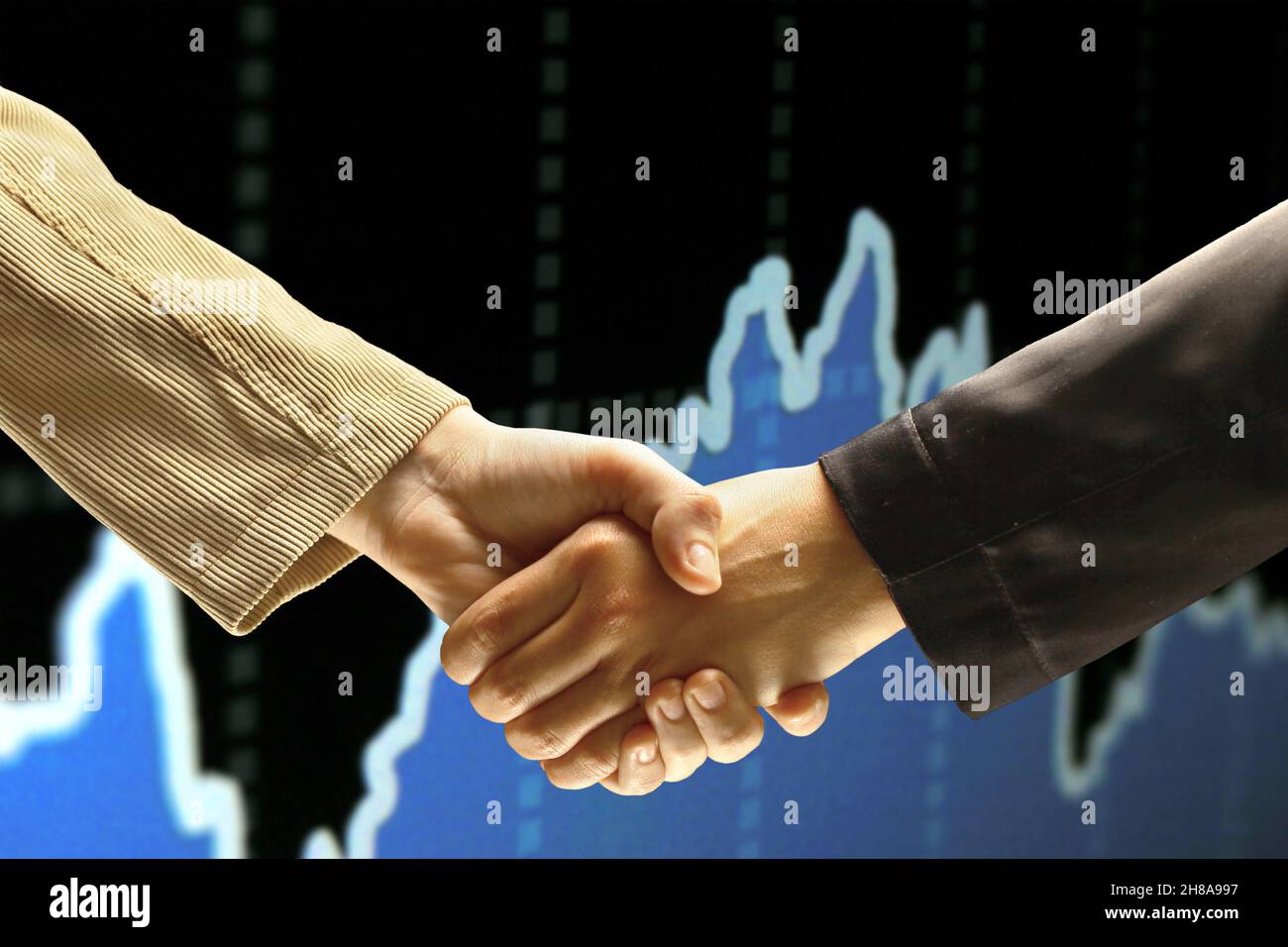 The conclusion of the transaction. Handshake Stock Photo - Alamy