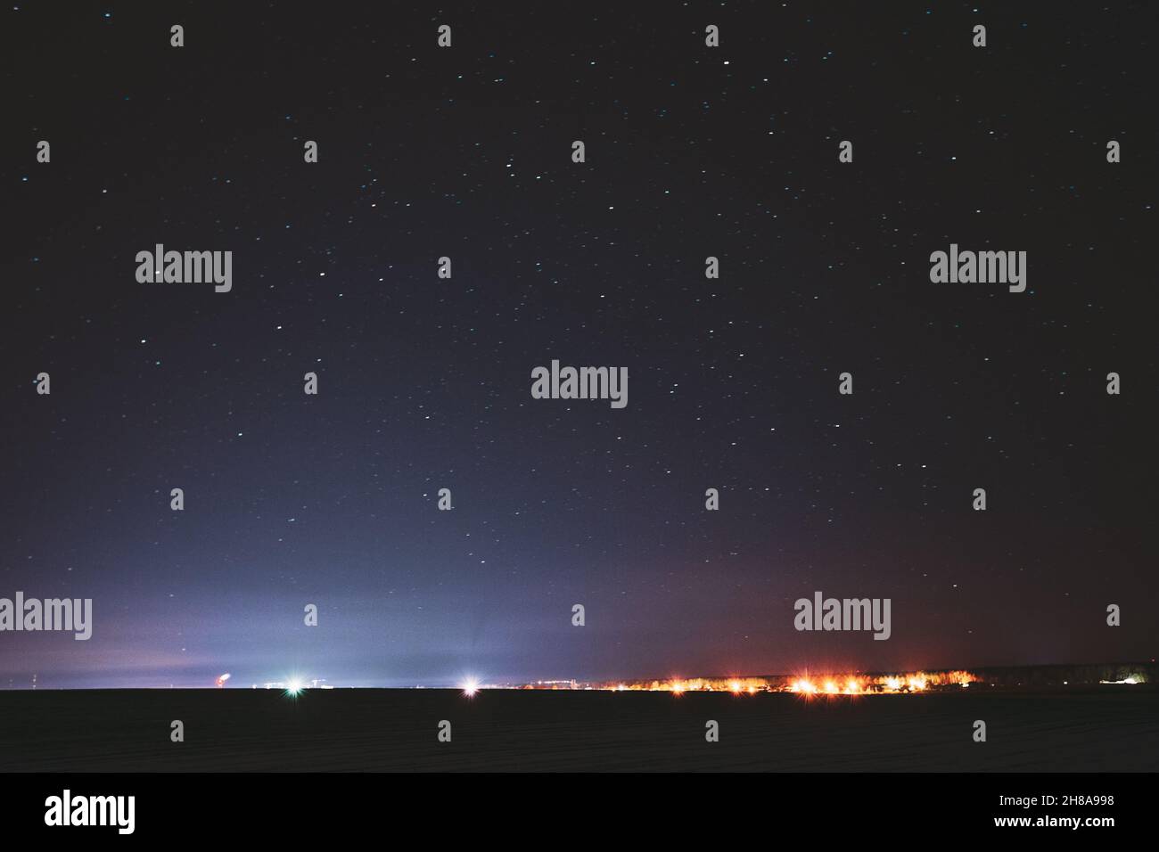 Real Night Sky Stars Background With Natural Colourful Sky Gradient ...