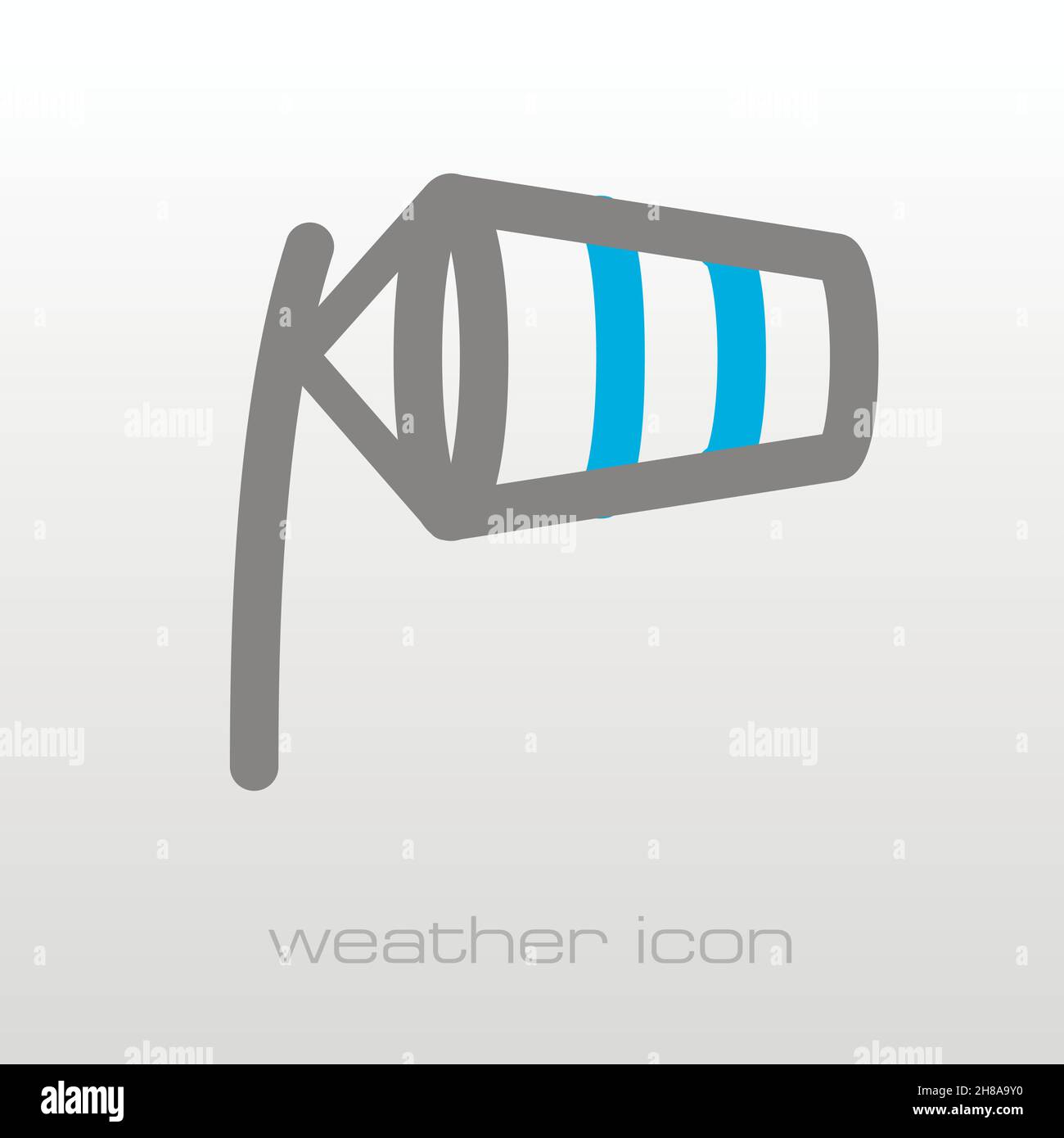 Windsocks inflated by wind at the airport runway. Meteorology. Weather ...