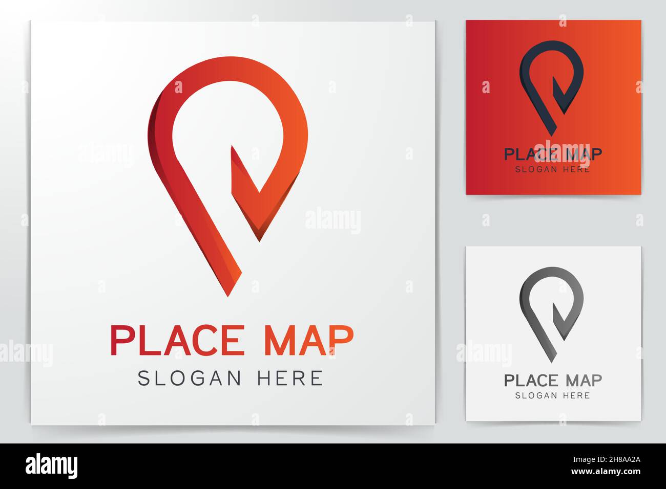 letter P and point map logo Designs Inspiration Isolated on White ...