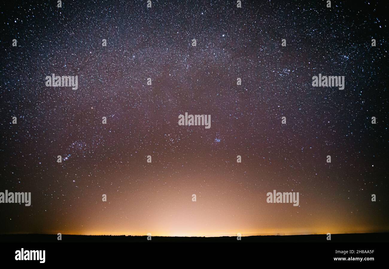 Real Night Sky Stars Background With Natural Colourful Sky Gradient ...